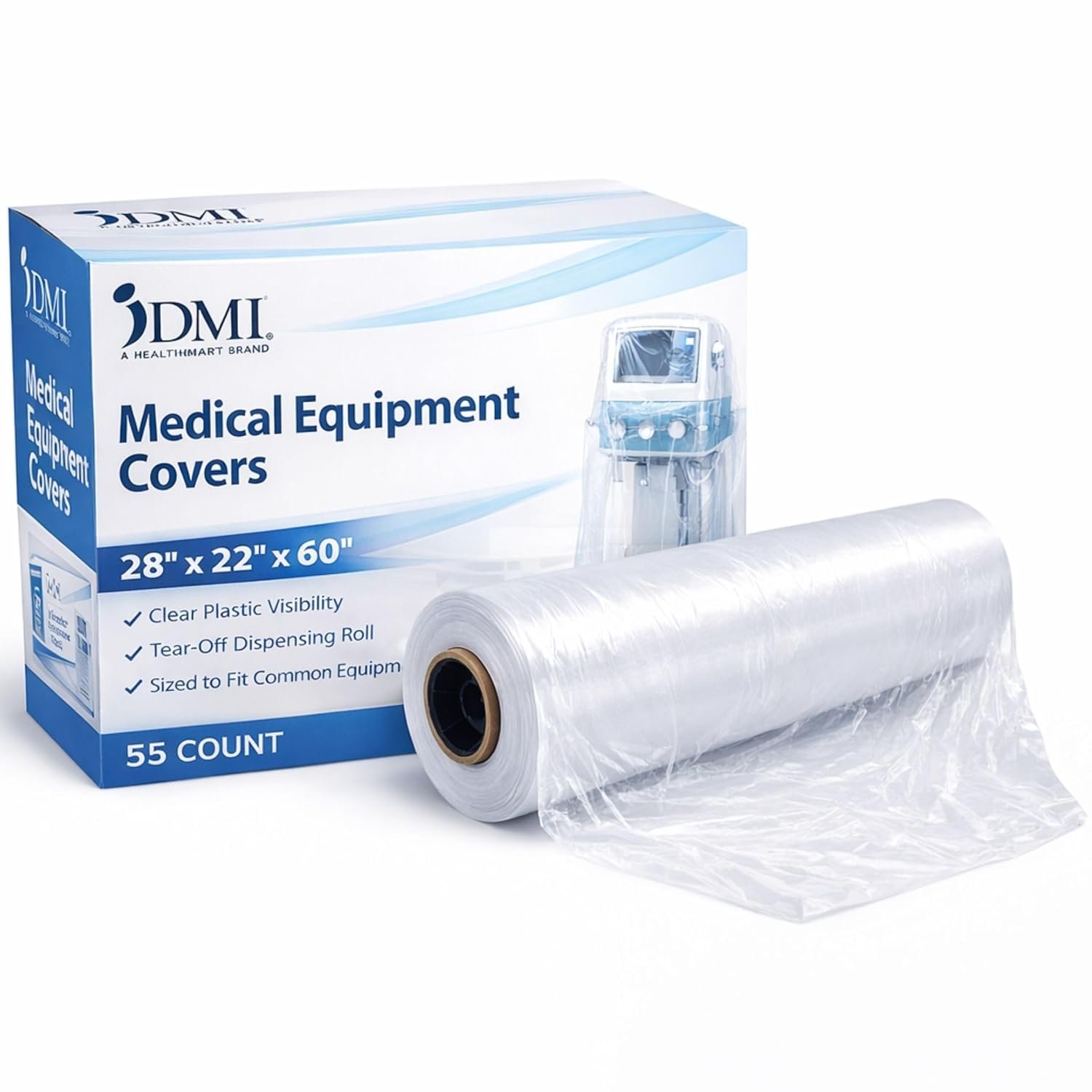 DMI Clear Disposable Medical Equipment Covers on Roll — 28" x 22" x 60 ...