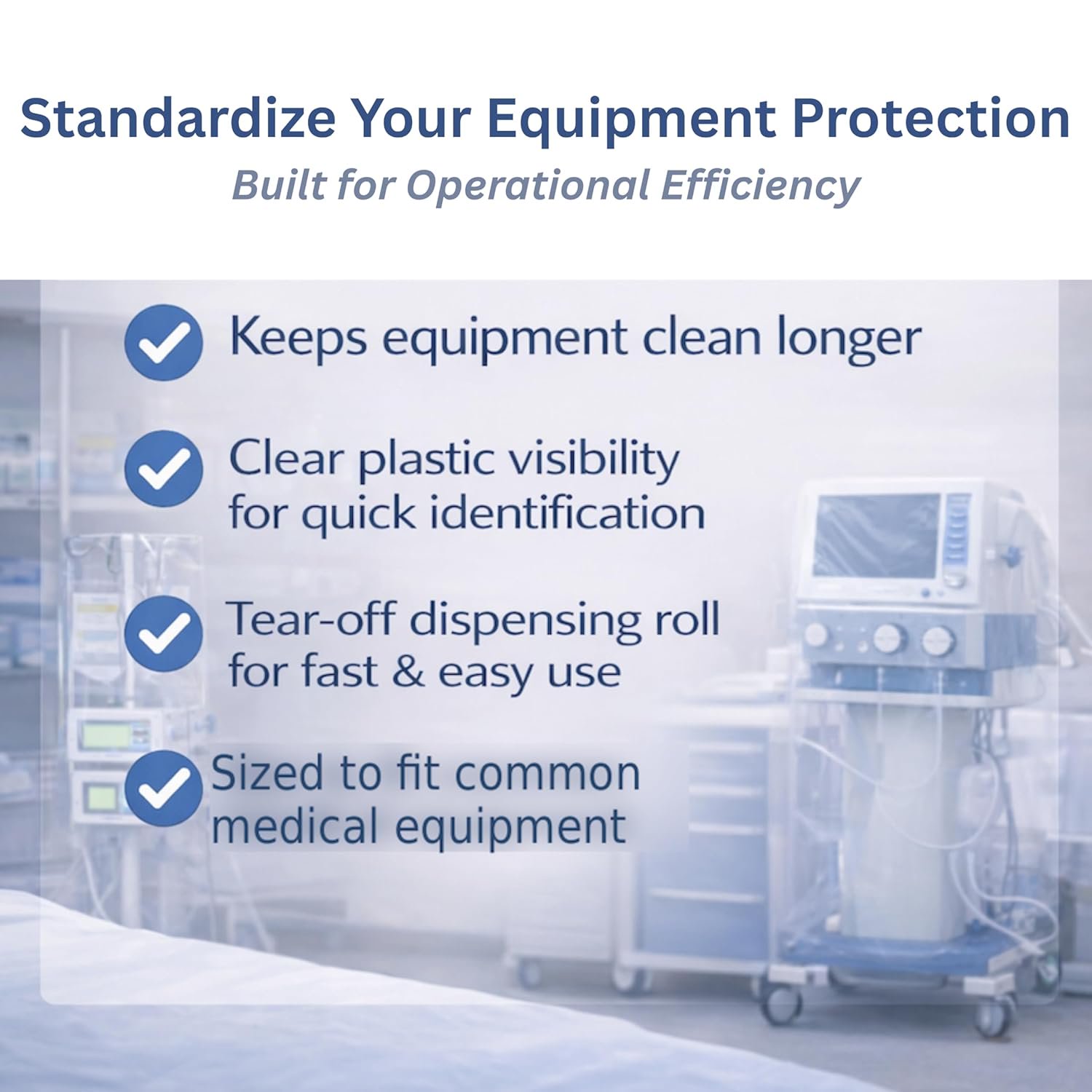 DMI Clear Disposable Medical Equipment Covers on Roll — 28" x 22" x 60 ...