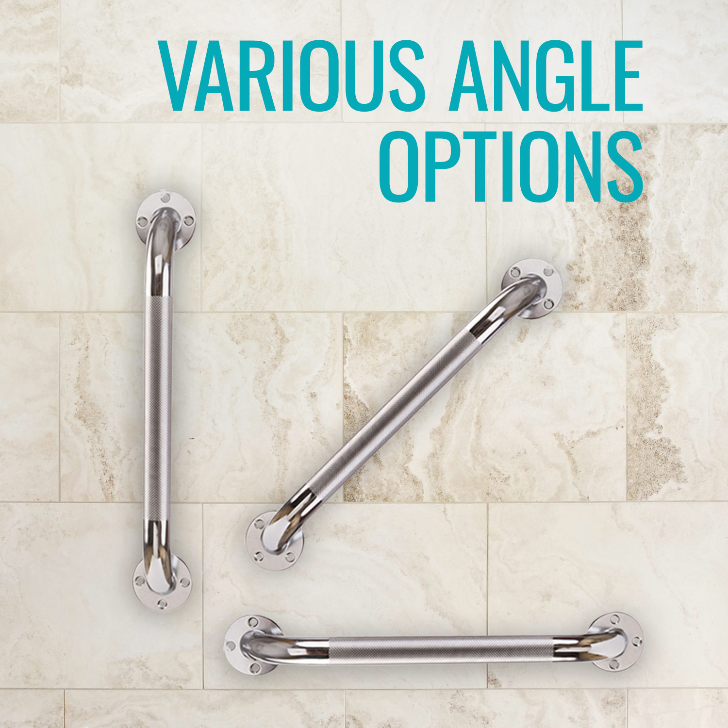 HealthSmart Steel Knurled Grab Bars