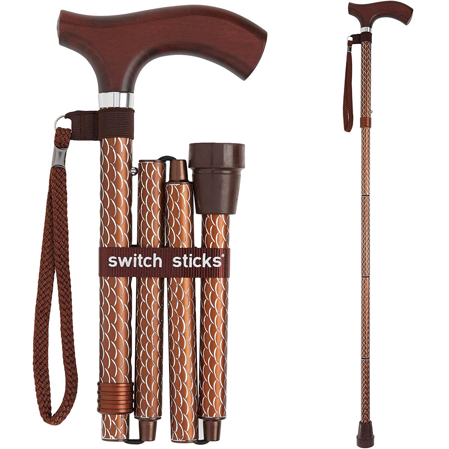 Switch Sticks Engraved Folding Walking Stick