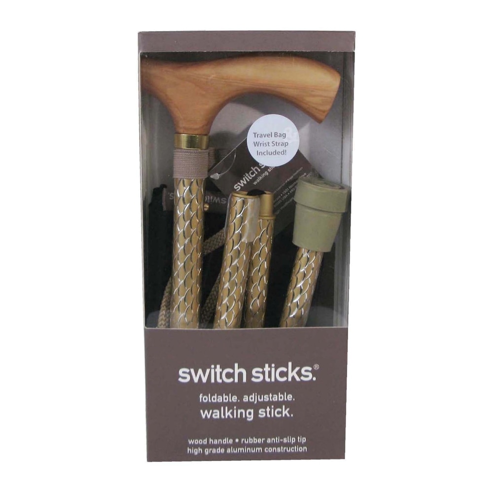 Switch Sticks Engraved Folding Walking Stick