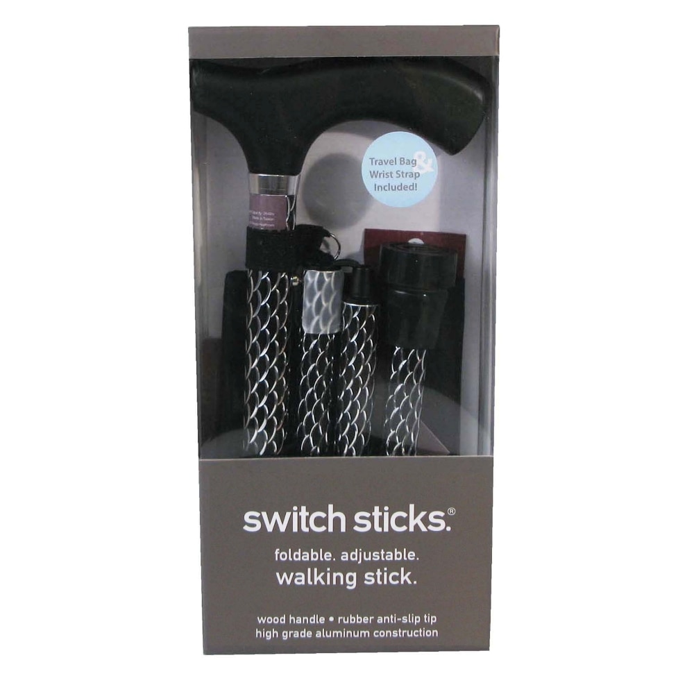 Switch Sticks Engraved Folding Walking Stick